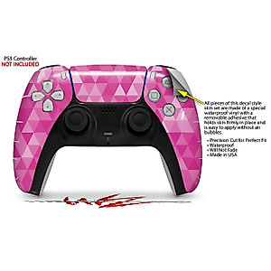 WraptorSkinz Skin Wrap compatible with Sony PS5 DualSense Controller Triangle Mosaic Fuchsia (CONTROLLER NOT INCLUDED)