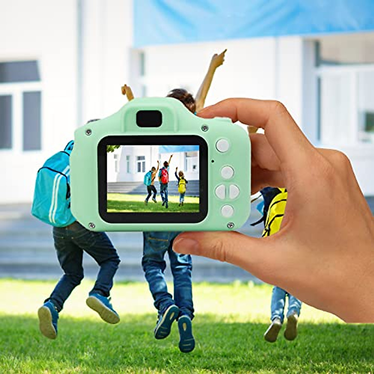 Kids Camera, Children Digital Rechargeable Cameras Toddler Educational Toys, Mini Children Video Record Camera, 2 Inch Screen & 32GB SD Card for Birthday (Green)