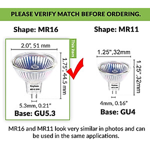 Rnyloas MR16 Halogen Bulb 50W Dimmable, High Brightness MR16 Bulb 12V Warm White 2800K with GU5.3 Base, MR16 GU5.3 Bulb 36° Beam Angle with Clear Glass Cover for Long Lasting Lifetime