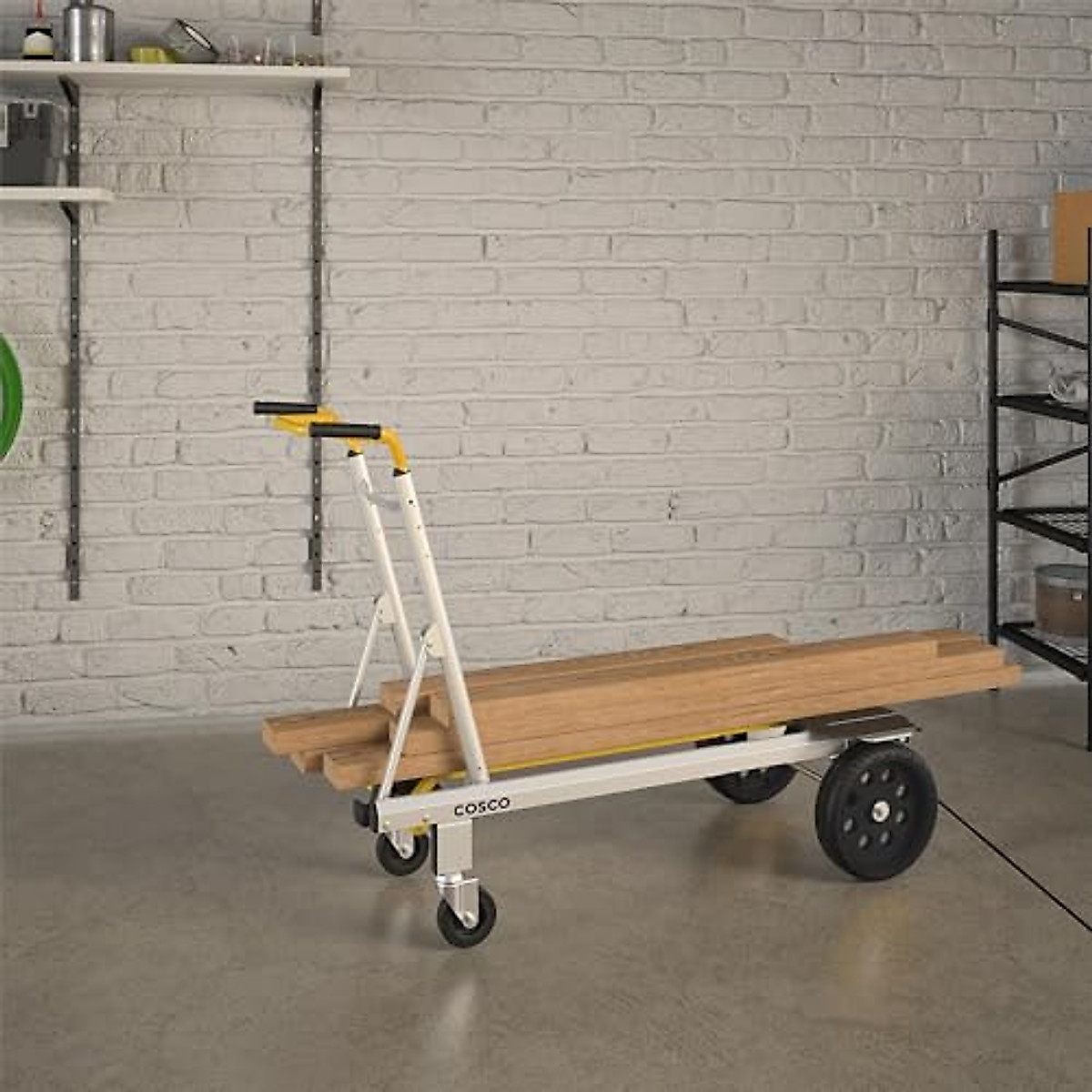 COSCO 12253BBY1E Next Generation 3-in-1 Folding Toe Plate Hand Truck, 800/1000 Pound Weight Capacity, Yellow