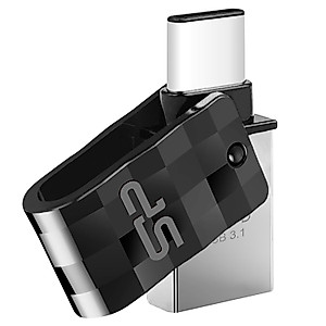 Silicon Power 32GB X5 Flash Drive USB 3.0 Dual Drive USB Type-C C31 Swivel Dual Flash Drive Type C Ready for Smartphones Tablets and New MacBook 5 Pack (S5032GBUC3C31V1KBT)