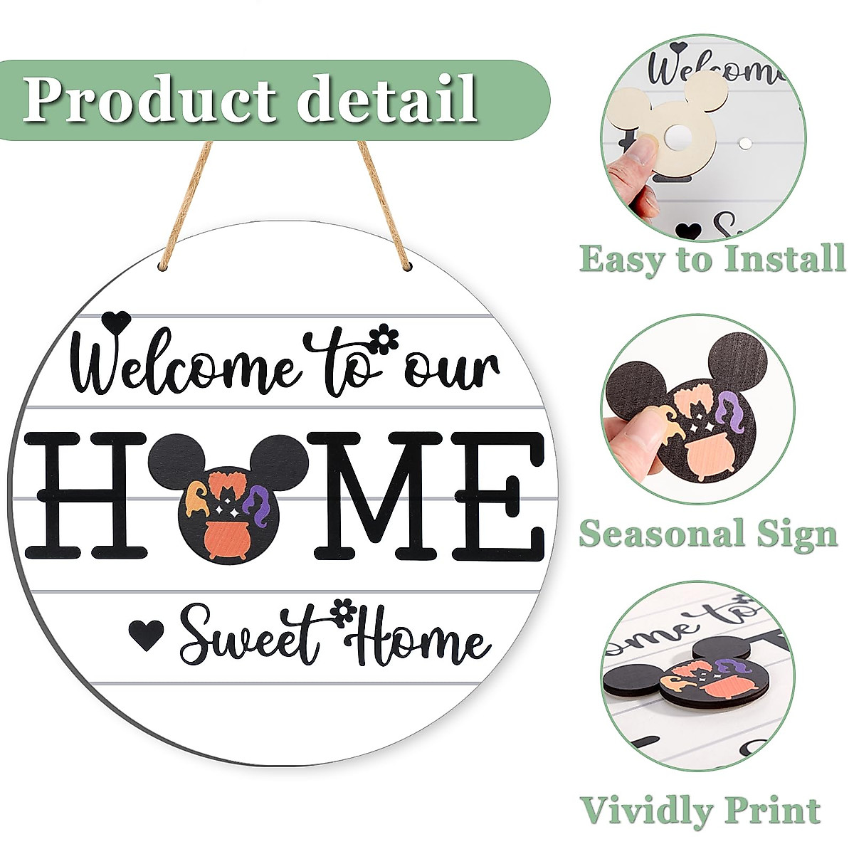 BDUSXYZ 13 Pcs Interchangeable Wooden Welcome Sign Seasonal Front Door Sign Farmhouse Wall Decoration, Door Hanging Wreath for Christmas (White)