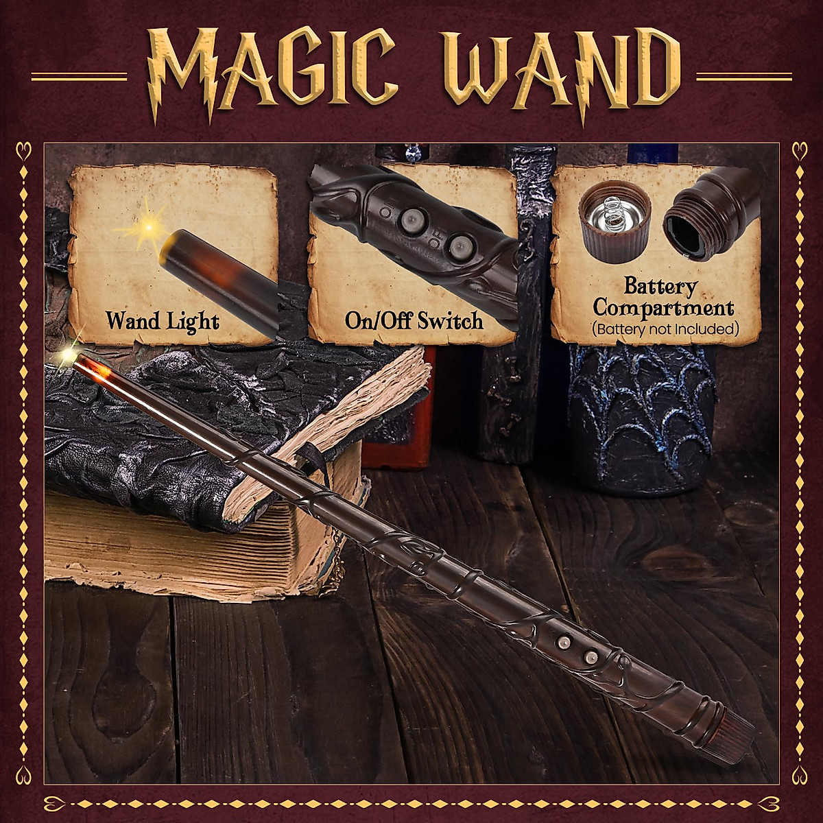 Floating Candles 12 Pcs, Halloween Decorations Candles with Magic Wand Remote Control-Battery Operated Flickering Flameless Candles for Halloween Decor, Chrismas Party, Birthday, Wedding, Church