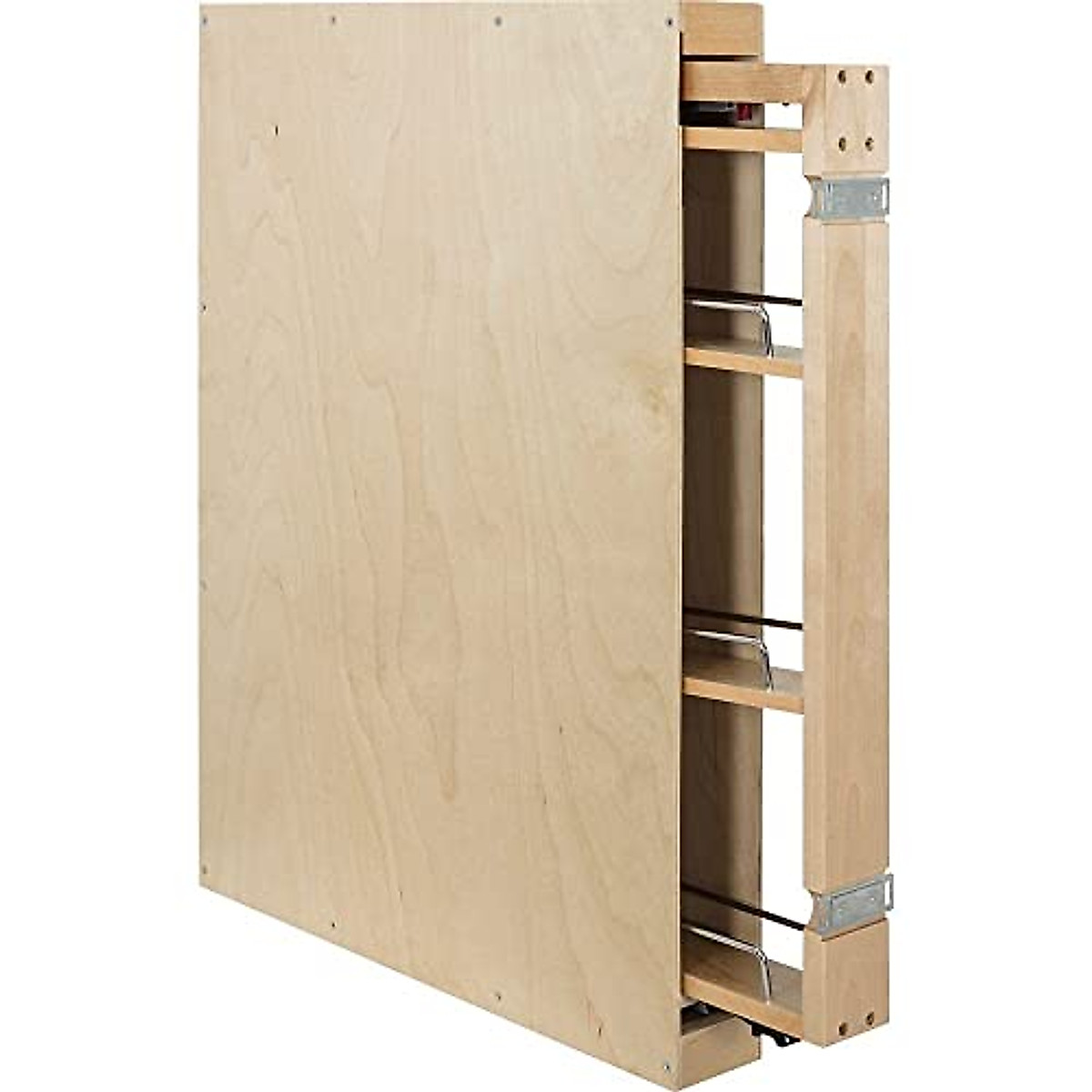 Hardware Resources 3" Dead-Space Base Cabinet Filler Pullout with No Wiggle Technology to Eliminate Rocking and Sagging. End-of-Cabinet Filler Space pullout White Birch