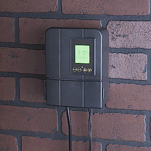 Sterno Home GL33050 12V 50W Low Voltage Landscape Lighting Transformer with Dusk-to-Dawn Timer, Grey