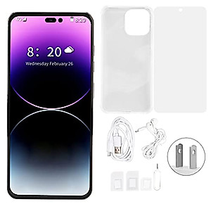 I14proMax Smartphone, Unlocked Cell Phone for Android, 4G Network Dual SIM, 6.7 Inch 2G 16G Storage, 4000mAh Battery, 13MP 5MP Camera, GPS WiFi Bluetooth5.0 (Gold)