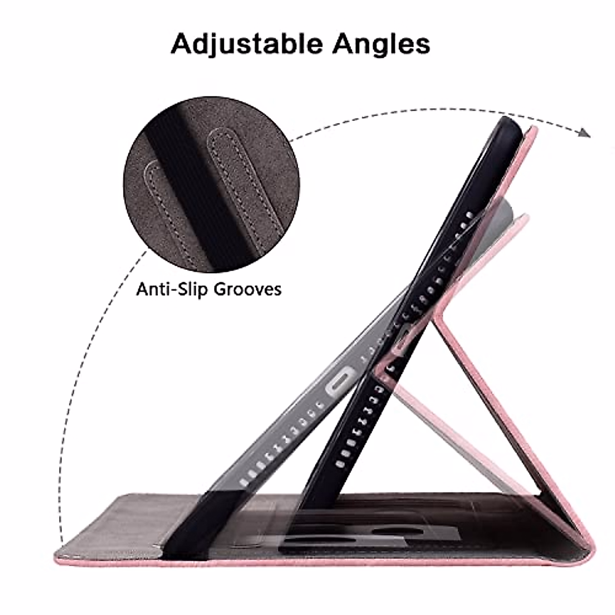 Ammeer Case for Samsung Galaxy Tab A8 10.5", Retro Rose Flower Pattern Flip Smart Cover Wallet PU Leather Bag Stand Card Slots Holder Elastic Band - Pink