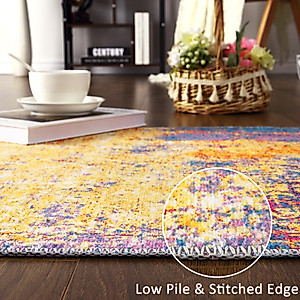 ROYHOME Washable Area Rug Modern Abstract Entryway Rug Area Rug Doormat Stain Resistant Non-Slip Contemporary Floor Carpet for Indoor Front Entrance Kitchen Bathroom, Multi, 2' x 3'