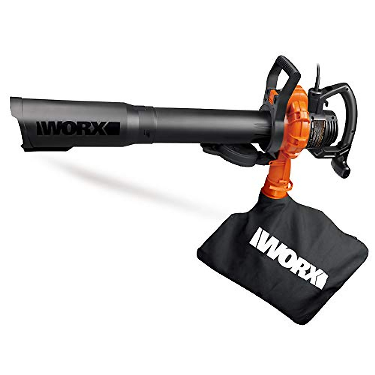 Worx 12 Amp 3-in-1 Corded Electric Leaf Blower/Mulcher/Vacuum & Outdoor Garden 120-Foot Extension Cord, Lime Green