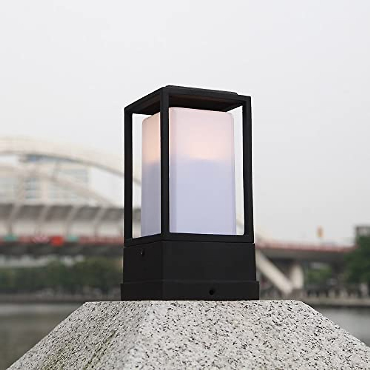 MODEBHD Waterproof Simple Modern Outdoor Table Lamp Floor Lamp Villa Garden Landscape Lantern Lawn Bollard Lamp E27 Decoration Illumination Street Post Light Column Lamps