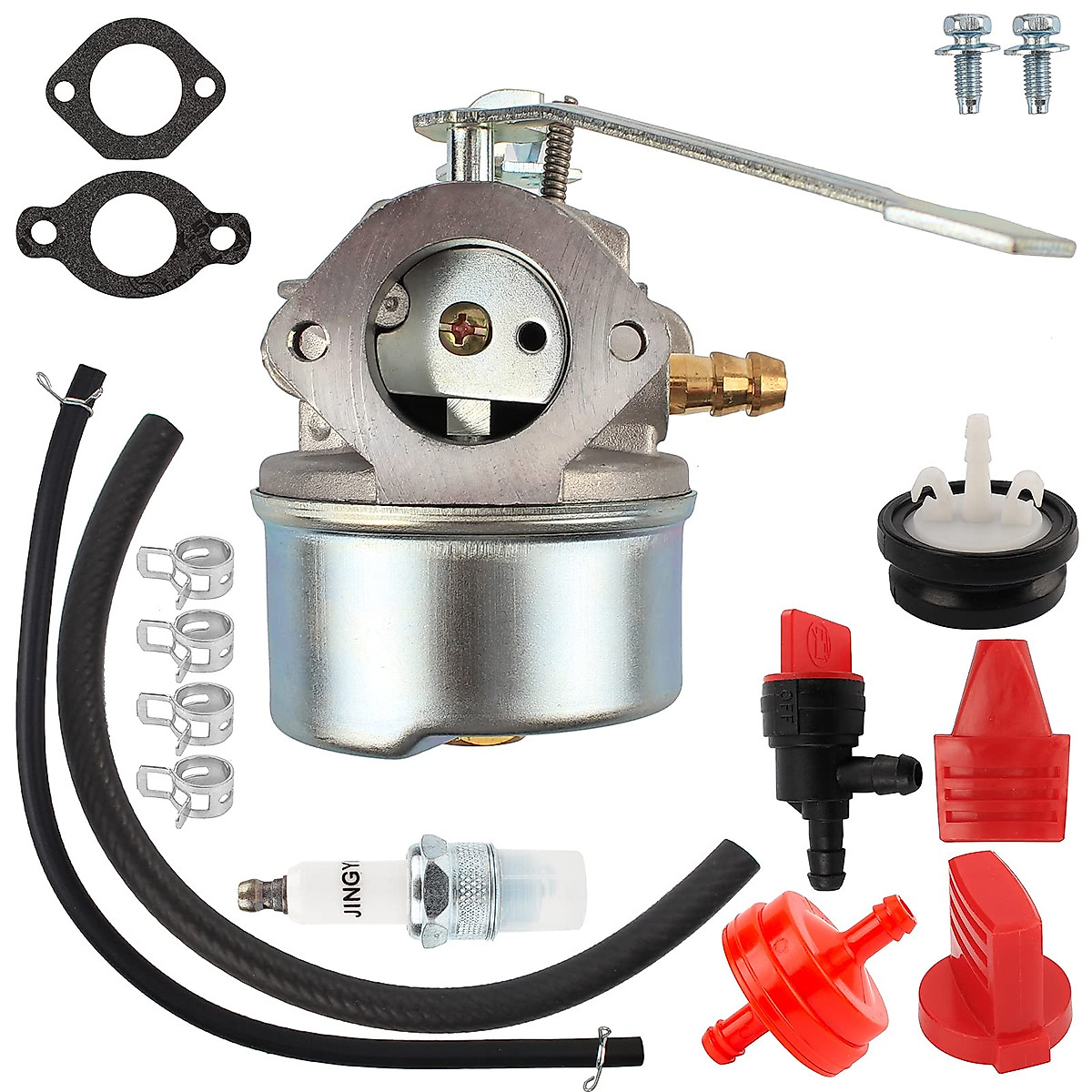 Carbhub 640086A Carburetor for 3hp Snowblower 2 Cycle Craftsman 536884220 536884320 20" Tecumseh 632552 640092A 640311 632560A 632560 632641 640086 640098A HSK600 HSK635 TH098SA with Spark Plug