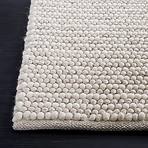 Safavieh Natura Collection 6' x 6' Square Ivory/Beige NAT220B Handmade Contemporary Farmhouse Boho Wool Area Rug