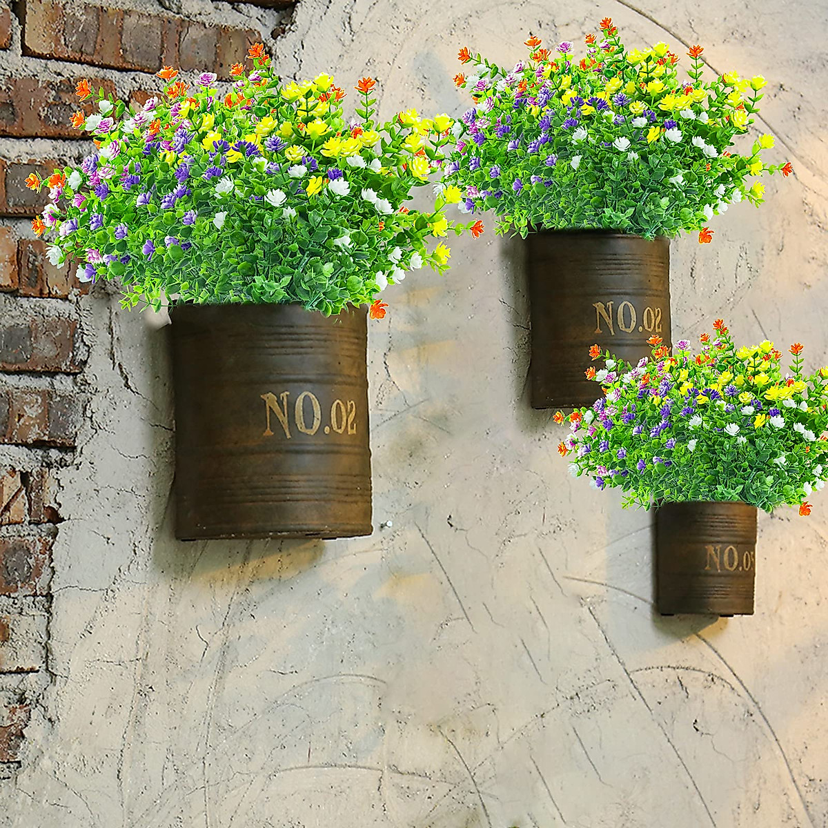 JYSONGHU Artificial Flowers 8pcs Real Looking Aqua Plastic Fake Roses with Stems for DIY Wedding Bouquets Hanging Planter Indoor Outside Garden Porch Christmas Party Decoration Home Decorations