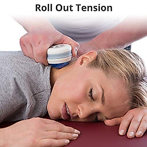 Body Back Manual Massage Roller Ball, Roller Massager, Self Massager, Lacrosse Ball Massager, Back Massage Tool, Self Massage Ball for Sore Muscle & Joint Pain (Blue)