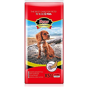 Pet Soft Dog Diapers Female - Disposable Dog Diapers, Cat Diapers for Female Cats, Puppy Diapers with Adjustable Foam Tail Hole 12pcs (XS,Pink)