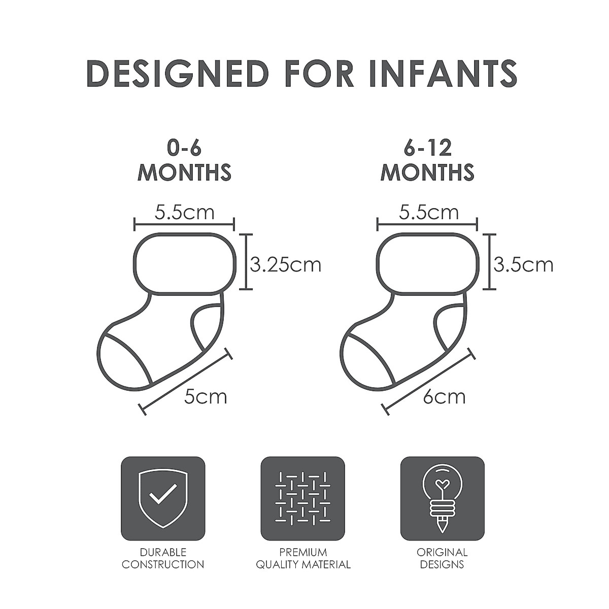 Rising Star Baby Socks for Boys & Baby Girl Infant Newborn Socks 0-6, 6-12 months - Thick Cotton Terry Cuff Winter Warm Socks unisex (Gray - 8 pack)