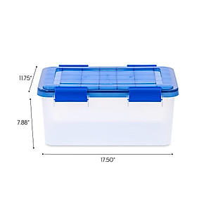 IRIS USA 5Pack 19qt WEATHERPRO Airtight Plastic Storage Bin with Lid and Seal and Secure Latching Buckles