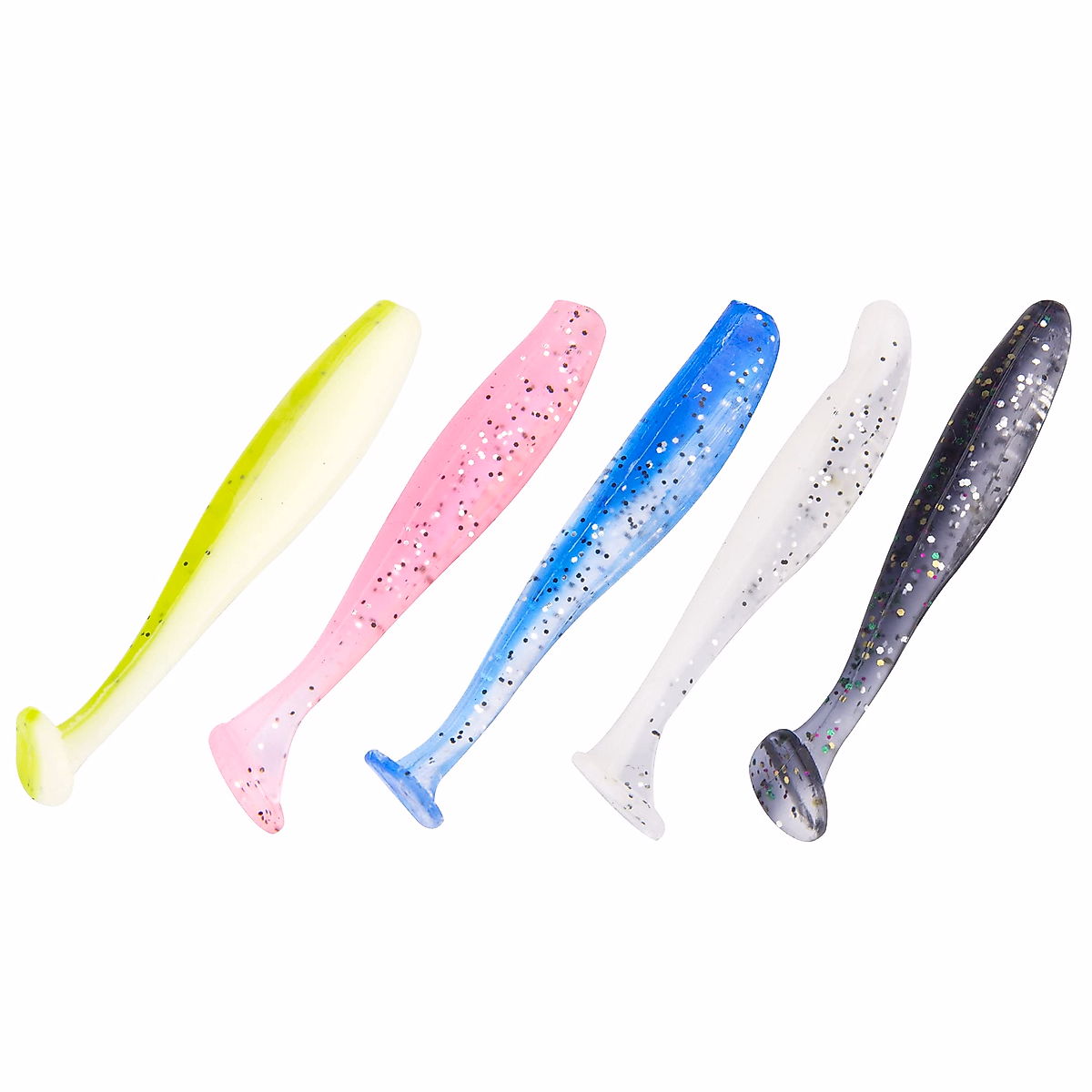 25PCS Soft Paddle Tail Fishing Swimbaits Lures,Fishing Baits Kit for Fishing Bass Trout Redfish Freshwater Saltwater with Tackle Box