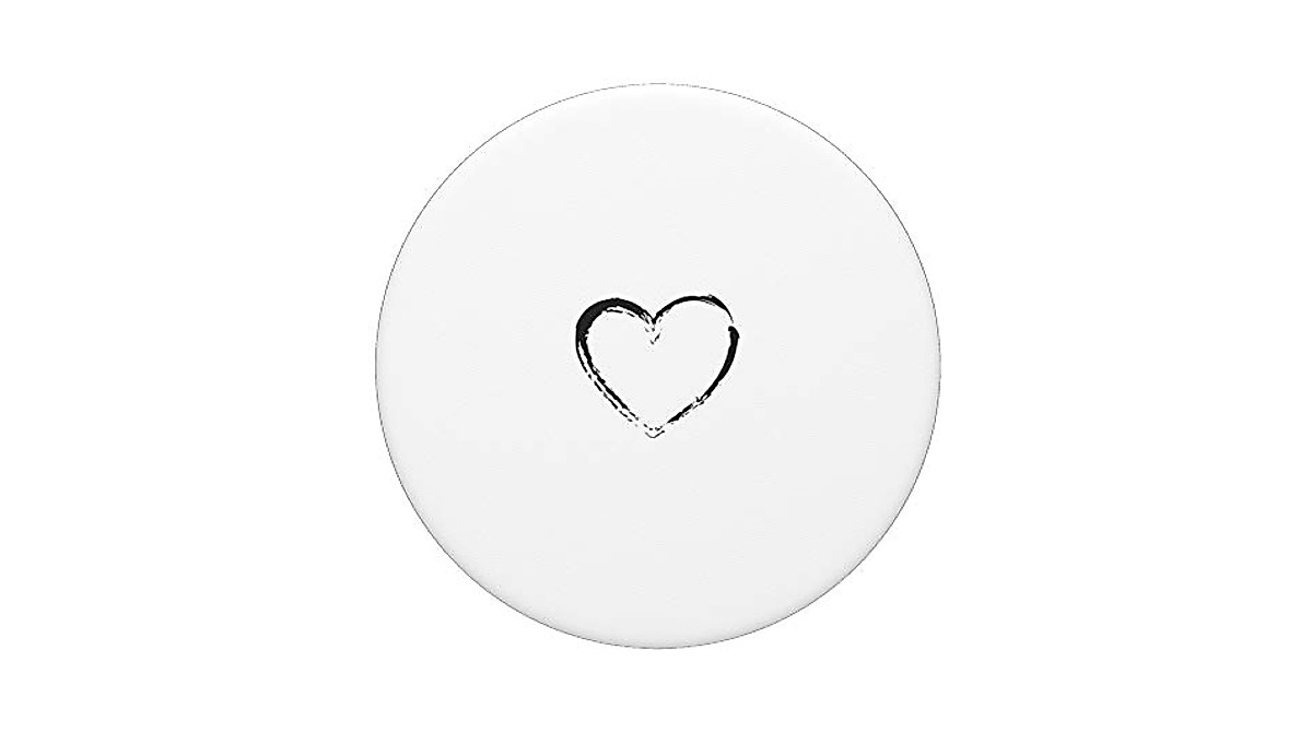 Black Heart White PopSockets Swappable PopGrip - Secure & Customizable