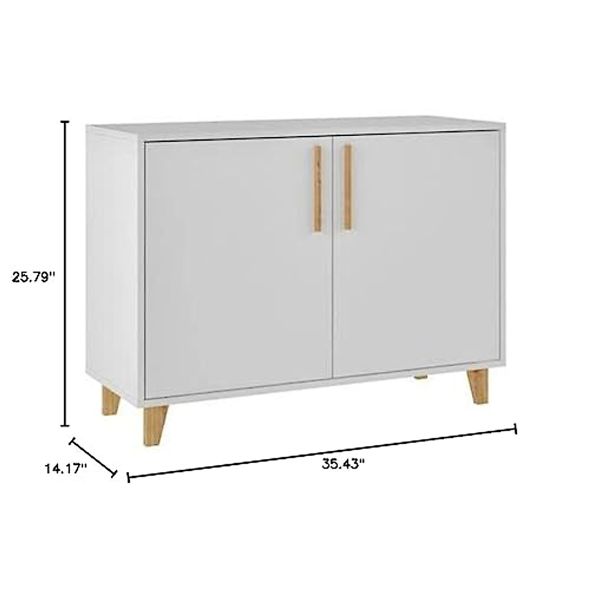 Manhattan Comfort Herald Modern 2 Door Double Sideboard Buffet, White