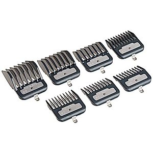 Andis Master Series Premium Metal Hair Clipper Attachment Comb 7 Piece Set, Black, 7 Count (Pack of 1)