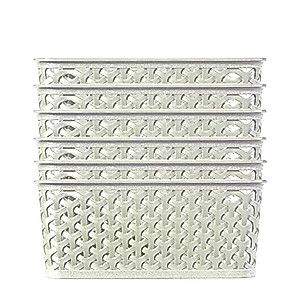 Curver My Style Large Rectangular Storage Basket, Vintage White, 18 Litre