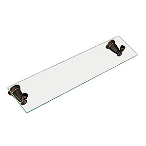 MOEN Y2690BRB Banbury 5-4/25 in. L x 3 in. H x 22-3/4 in. W Wall-Mount Clear Glass Shelf in Mediterranean Bronze