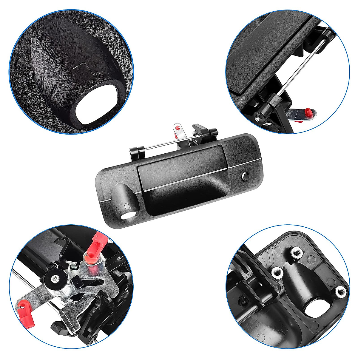 FAERSI Tailgate Handle Liftgate Latch Handle with Rear Camera Hole Replacements for 2007-2013 Toyota Tundra | Replaces# 69090-0C051, 690900C051, 81214