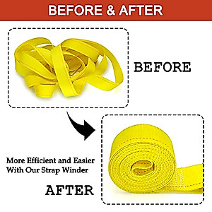 AUTOAlkins Winch Strap Winder, Roll-up Flatbed Trailer Winch Straps up to 4" Wide, Cargo Tie-Downs Strap Winder, Used in Trucks, Trailers, Vans, Docks, Warehouses