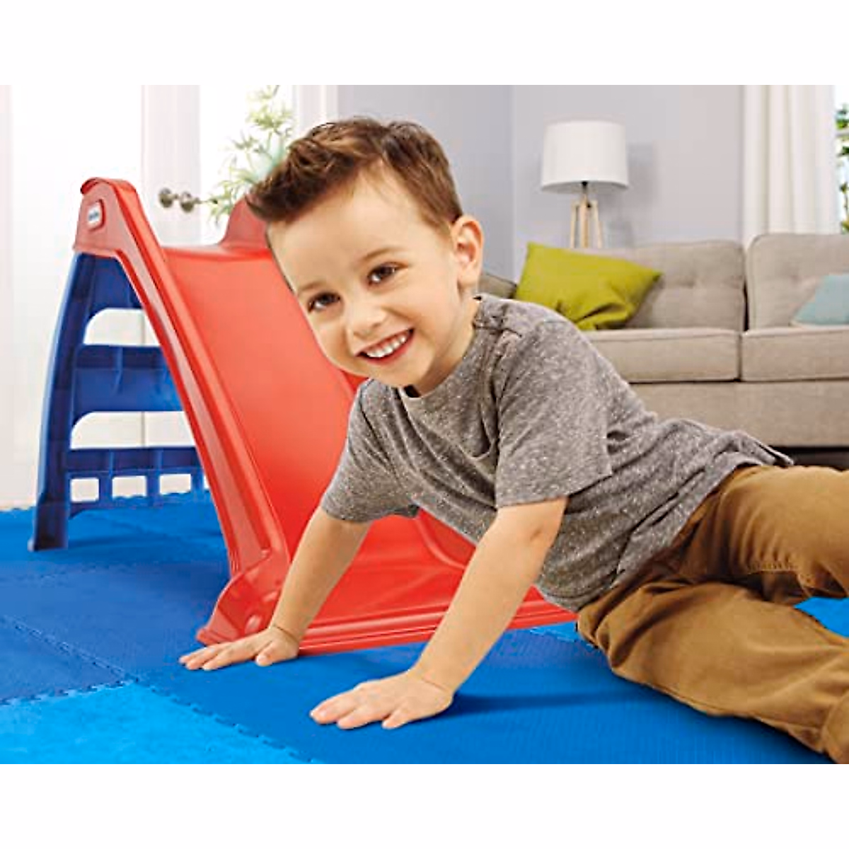 Little Tikes First Slip And Slide, Easy Set Up Playset for Indoor Outdoor Backyard, Easy to Store, Safe Toy for Toddler,Kids (Red/Blue), 39.00''L x 18.00''W x 23.00''H