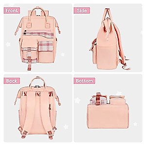 Bevalsa Casual Backpack Laptop Backpack 15.6 Inch Stylish College School Bag/Casual Daypacks/Work Bags /Travel Backpack for Women Men for Teens Girls Anti-Theft (Pink)