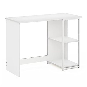 Furinno Camnus Modern Living Computer Desk 40 Inch, Solid White/White