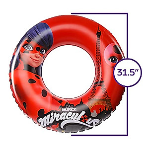Miraculous Ladybug Officially Licensed Pool Float Raft Inflatable Tube – 30 Inches –Ladybug & Tiki – Ring Float – Inner Tube Floatie Perfect for Beach, Pool, Lake – Swimming Ring