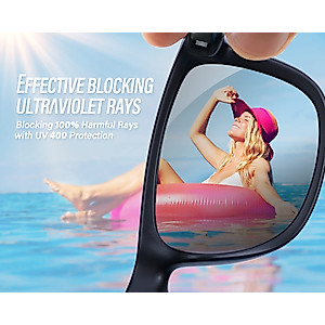 VELAZZIO Polarized Sunglasses for Men Women UV400 Protection Unisex sunglasses Ultralight Frame for Driving Cycling Golf Fishing Sailing, Black Frame Grey Lens