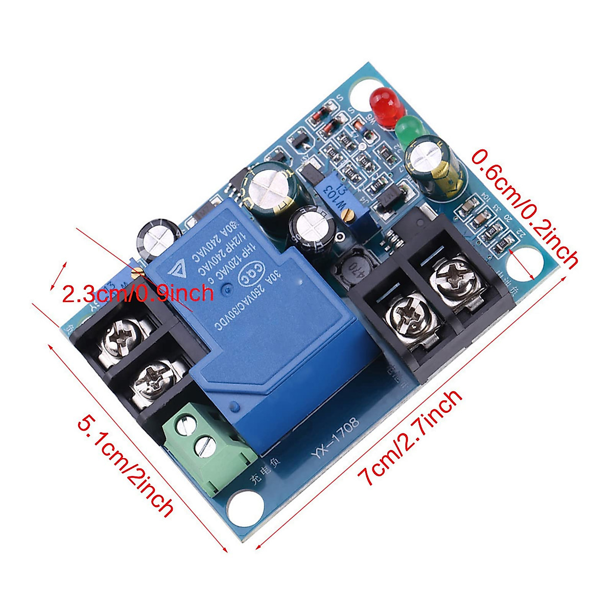 Fafeicy Charge Control Module, YX-1708 30A Automatic Battery Charger Charging Controller Protection Module(36V)