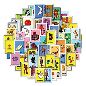 120Pcs Cards Loteria Stickers Pack, Funny Sport Vinyl Waterproof Sticker Decals for Water Bottle,Laptop,Phone,Skateboard,Scrapbooking,Bumper for Kids Teens Adults Fans for Party Supply…