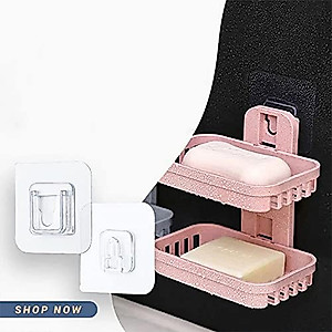 Demall 10pcs Double-Sided Adhesive Wall Hooks Snap Fastener Hanger Strong Transparent Hooks Suction Cup Sucker Wall Storage Holder for Kitchen Bathroo