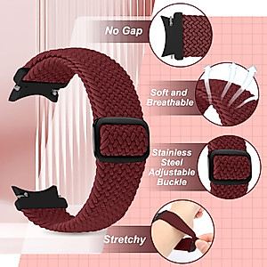 Relting Compatible with Samsung Galaxy Watch 5 Band Galaxy Watch 6 Band Galaxy Watch 4 Band Galaxy Watch 5 Pro Band Galaxy Watch 6/4 Classic Band,No Gap Braided Solo Loop Nylon Wristband for Women Men