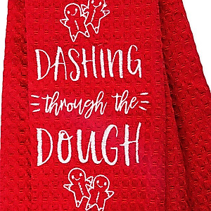 DII Christmas Kitchen Décor, Holiday Cooking & Baking Accessories Machine Washable Cotton, Towel Scarf, 4x70, Dashing Through The Dough
