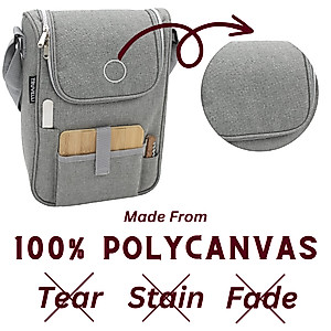 Truvelli Insulated Wine Tote Bag: Portable 2 Bottle Cheese Waterproof Black Canvas Carrier Picnic Kit - Stopper Attachment, Plus Wooden Charcuterie Board