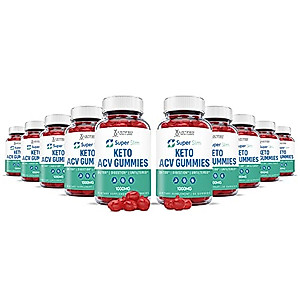 Justified Laboratories (10 Pack) Super Slim Keto ACV Gummies 1000MG with Pomegranate Juice Beet Root B12 600 Gummys