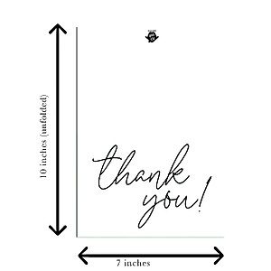 Red Door Inspirations 5x7 Thank you Note Cards with Envelopes (Black and White Thank You)