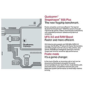 OnePlus 7T (128GB, 8GB) 6.55" AMOLED 90Hz Display, Snapdragon 855+, T-Mobile Unlocked Global 4G LTE GSM (AT&T, Metro, Cricket) (Glacier Blue) (Renewed)