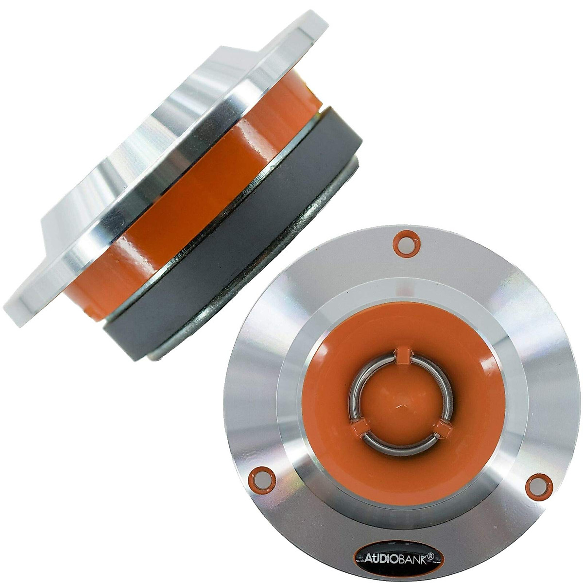 2 Pairs of Audiobank AB-TW220 Size: 3.75" / Peak Power: 600W / Frequency Response: 2000 Hz - 20000 Hz Aluminum Dome Car Audio Heavy Compression Super Horn Tweeters