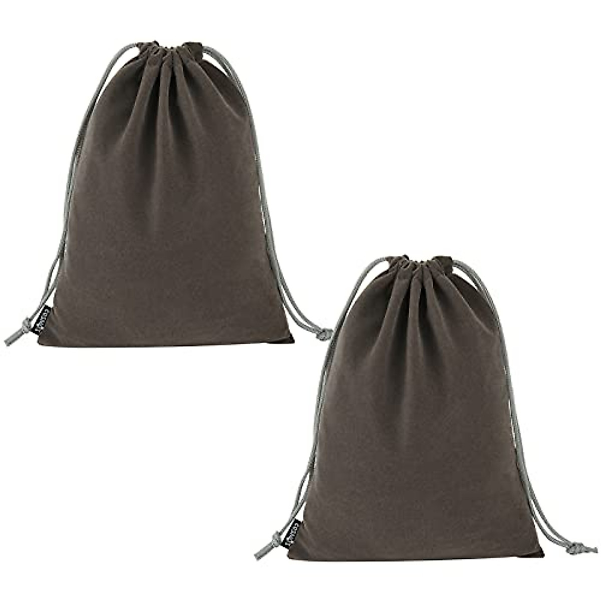 Cosmos Set of 2 Premium Gray Travel Carry Drawstring Headphones Pouch Bag (Gray Color)