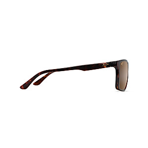 Maui Jim Mamalu Bay Rectangle Sunglasses, Gloss Cherry Tortoise/Hcl Bronze Polarized, Large