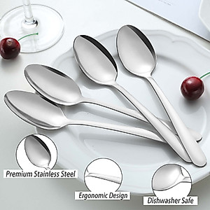 60 Pieces Dinner Forks (7.1 inches) and Teaspoons (6.2 inches), Pleafind Forks Silverware and Teaspoons, Contains 24 Pieces Forks and 36 Pieces Teaspoons, Use for Home, Kitchen, Restaurant