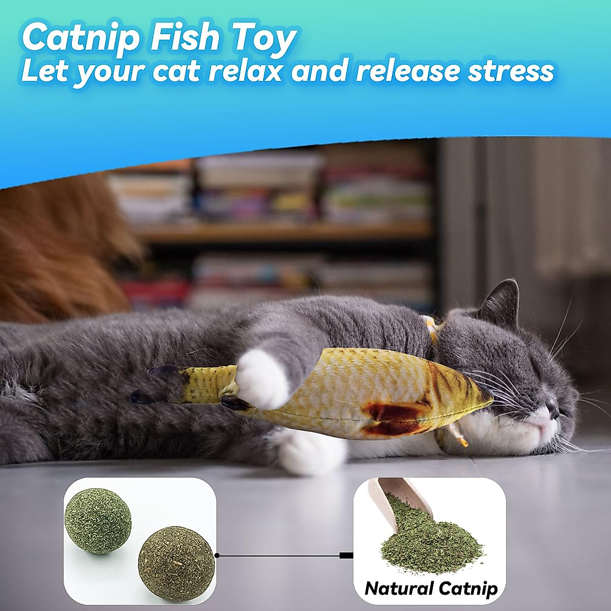 QUVOVID Cat Toys 27 Packs Combo Set, Cat Catnip Fish and Ball Toy, Cat Bell Balls Crinkle Balls, Cat Spring Toys, Plush Mices Attract Cats to Swat, Bite, Hunt, Interactive Toys
