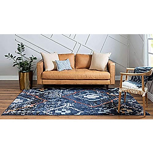 Unique Loom Morocco Collection Tribal, Southwestern, Bohemian Area Rug, 2' 2" x 3' 0", Navy Blue/Gray