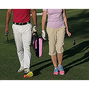 Getfitsoo Golf Shoe Bag, Golf Shoes Bags Men/Women Outdoor Zippered Carrier Bags with Ventilation Sport Shoes Bag Travel Shoe Bags (Light Pink)